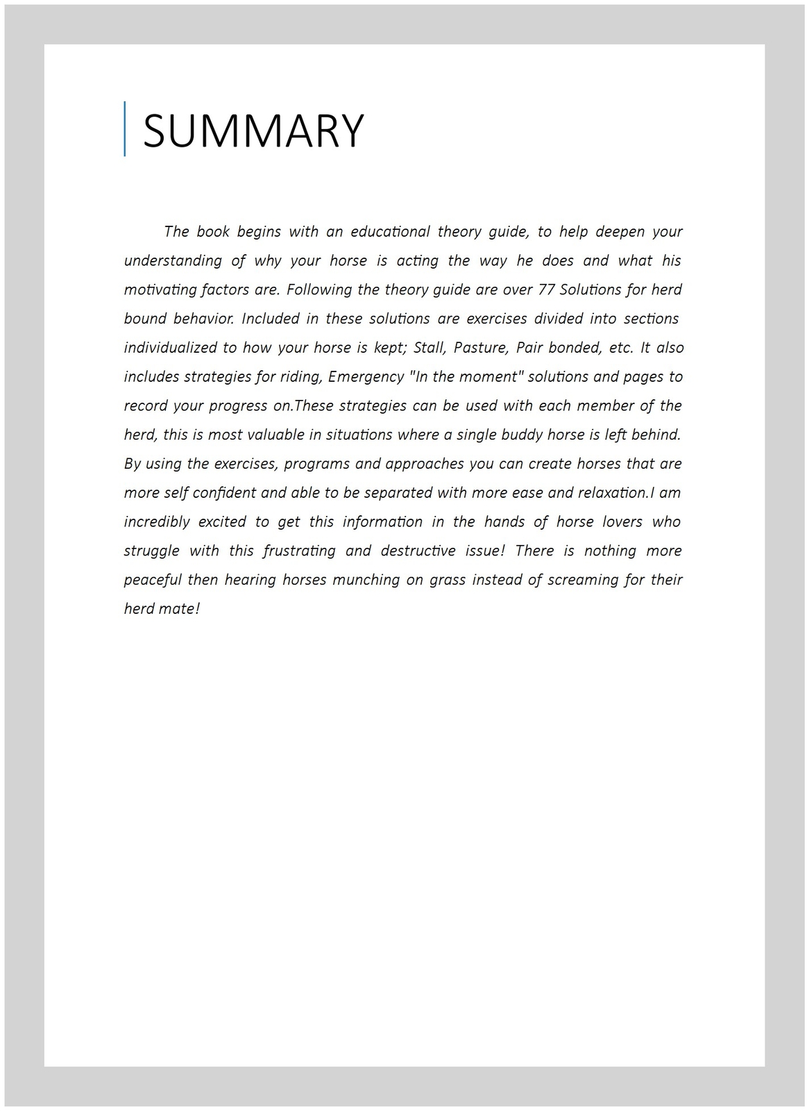 Solving Separation Anxiety : Over 77 Savvy Solutions for Herd-Bound ...