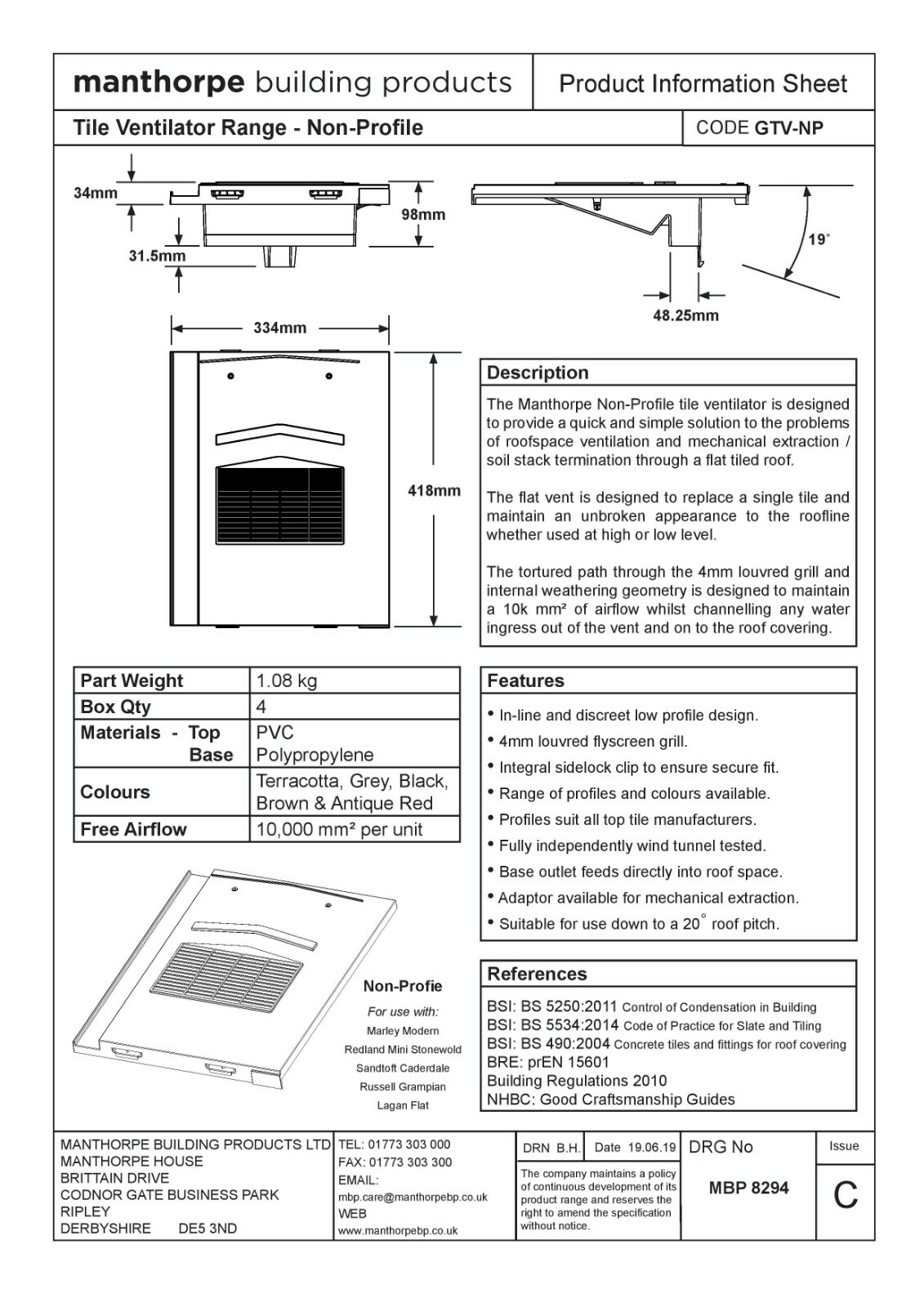 Grey Marley Modern - Mini Stonewold Roof Tile Vent & Pipe Adaptor | eBay