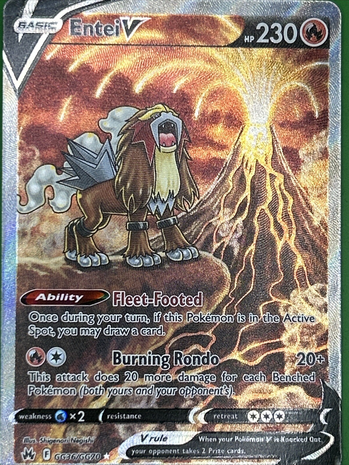 Pokémon TCG Entei V Crown Zenith: Galarian Gallery GG36/GG70 Holo Ultra ...