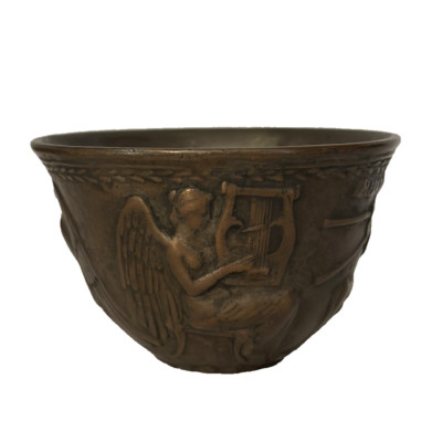 DINI E. CELLAI SIGNA ITALIAN SMALL BRONZE BOWL WITH RELIEF ANGELS ...