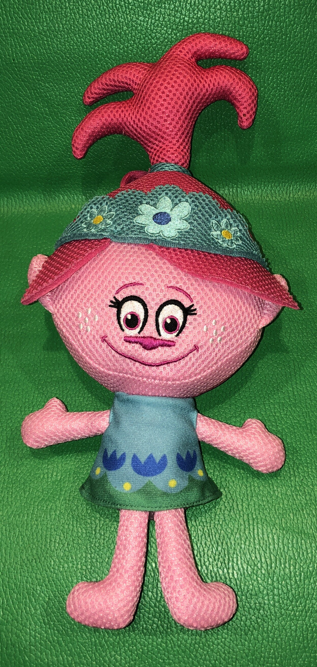 Dreamworks Trolls World Tour 14" Poppy Bath Time Mesh Plush Doll 2020 ...