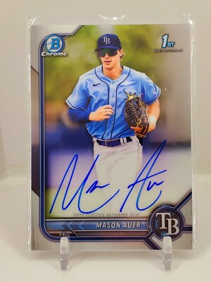 2022 Bowman Chrome 1st Mason Auer Base Auto Rays HOT ROOKIE RC ...
