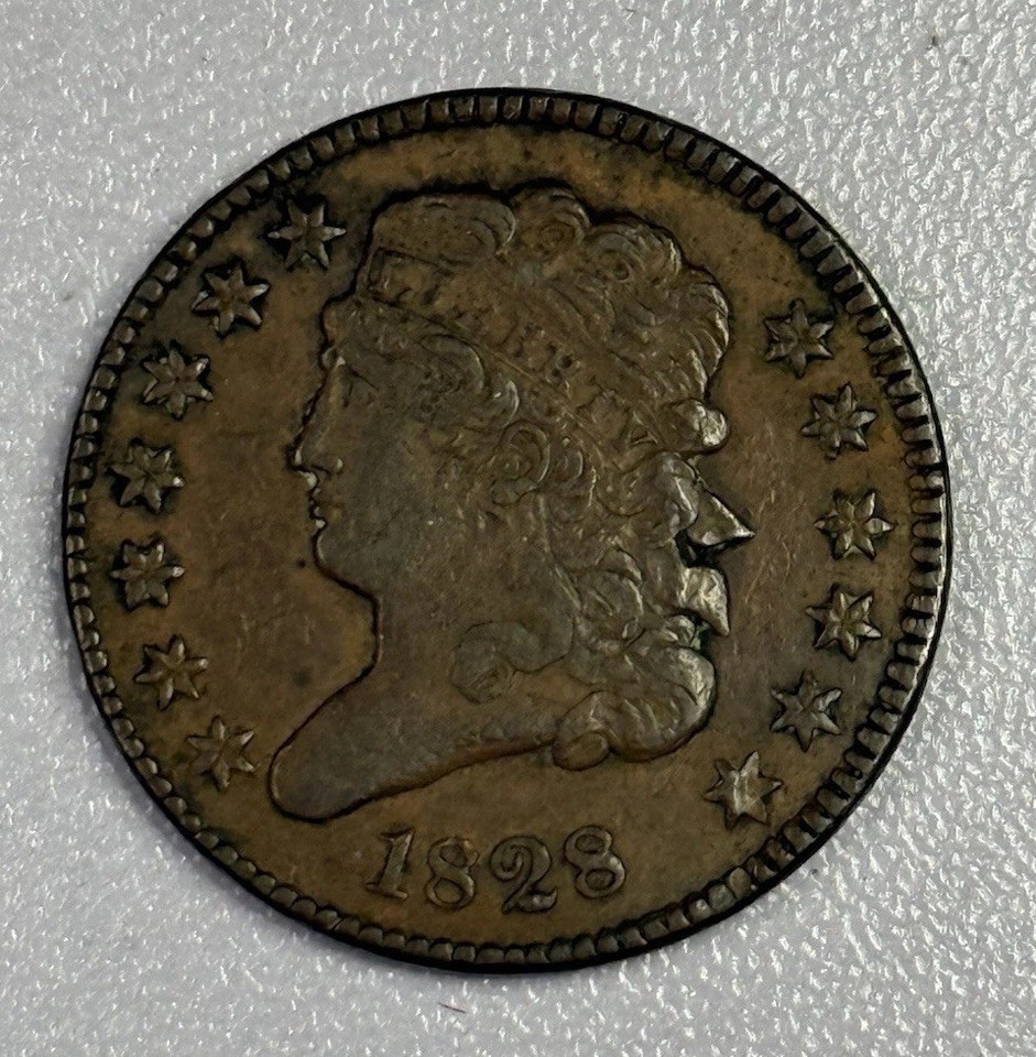 1828 Classic Head Half Cent Excellent Details Environmental Damage | eBay