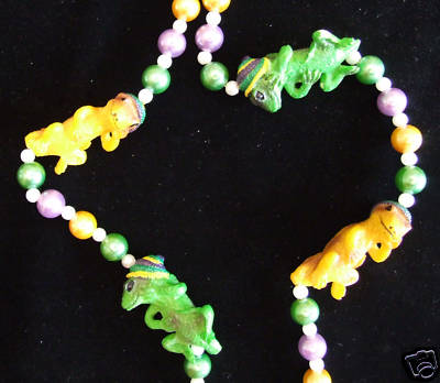 RASTA GECKO LIZARD Mardi Gras Beads New Orleans Party | eBay