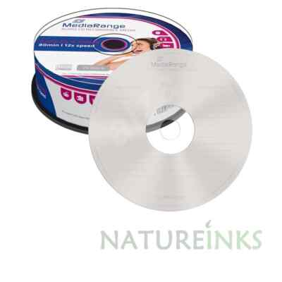 100 Mediarange Blank Audio CD-R CD R discs 80 Min CDR 52x 700MB MR233 ...