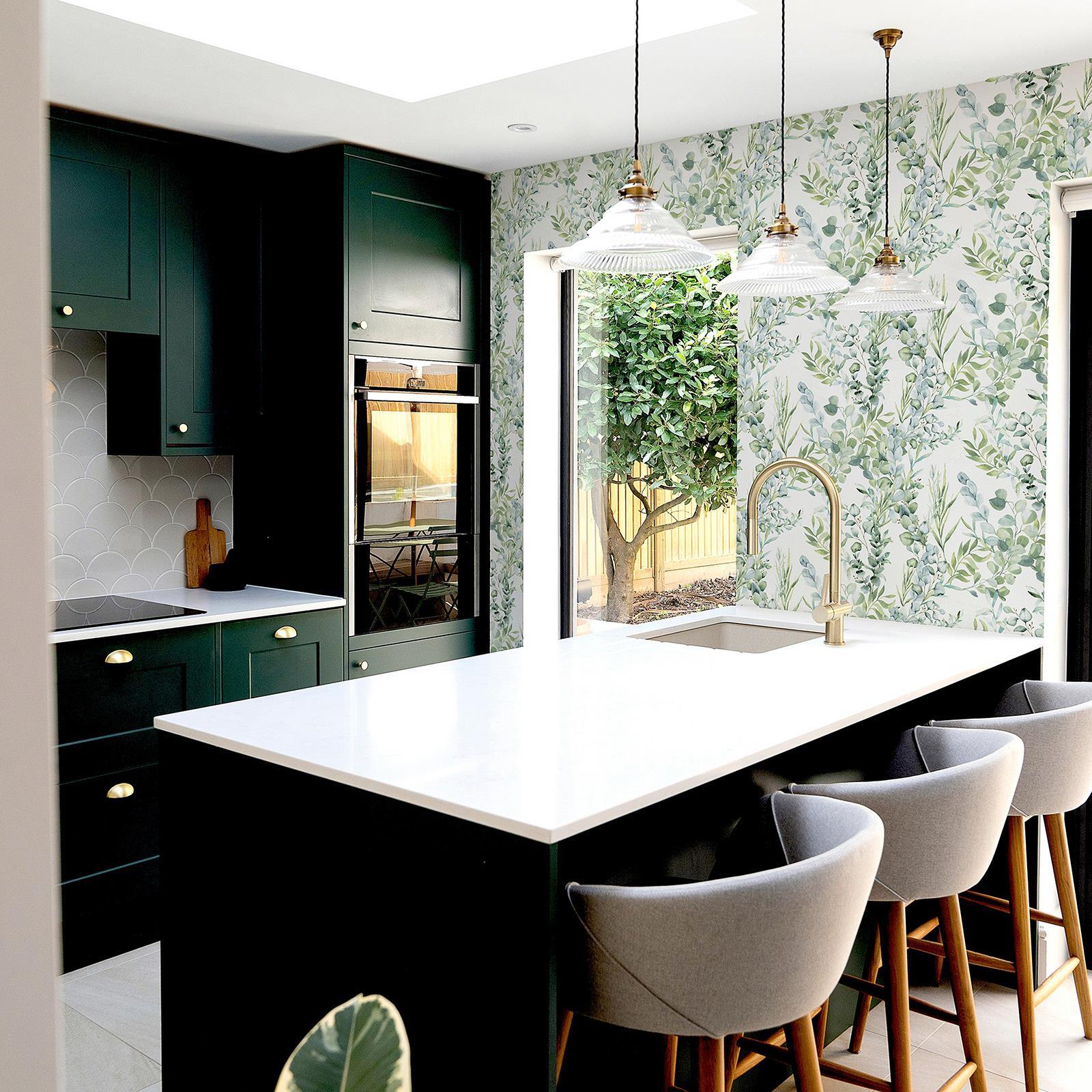 Tranquil Leaf Wallpaper 909909 Green Arthouse Vinyl Leaves Botanical ...