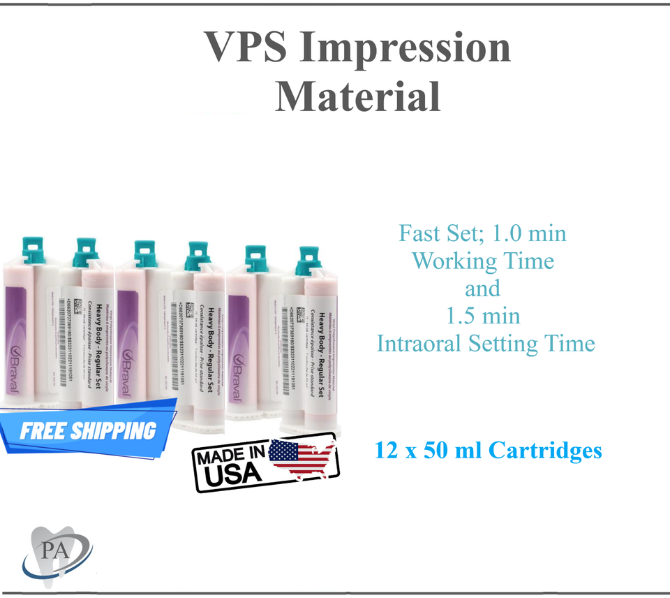 Dental MEDIUM BODY FAST SET VPS PVS Impression Material FAST Set 50ML ...
