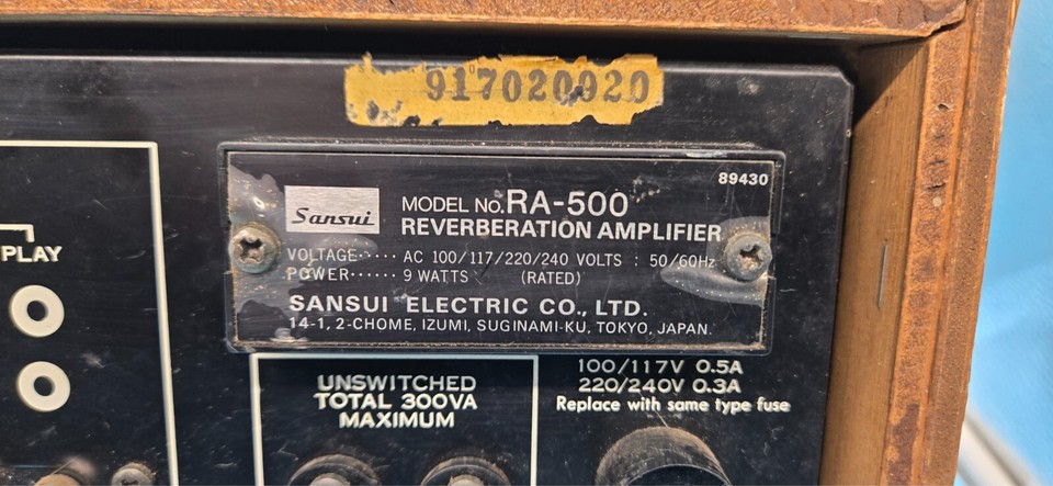 Sansui RA-500 Reverberation Amplifier | eBay