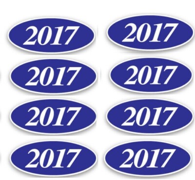 Car Dealer Oval Model Year Stickers Large Windshield Stickers Blue 2 ...
