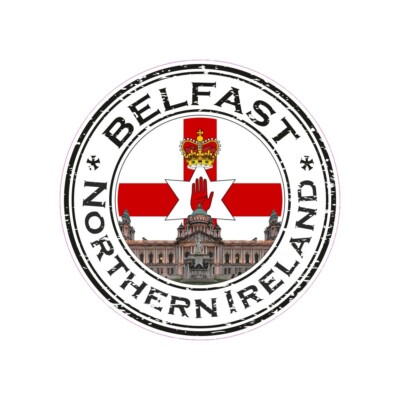 Belfast #02 North. Ireland Round Flag Sticker / High Resolution Vinyl ...