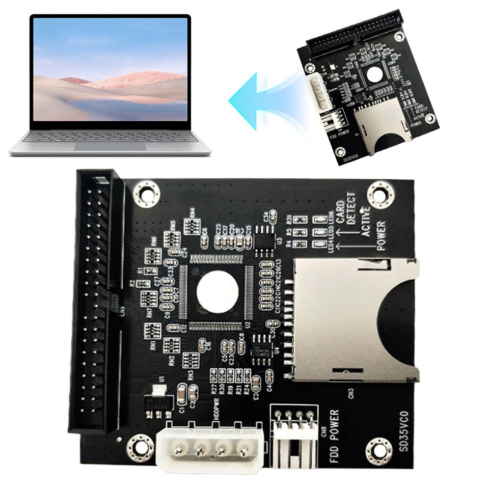 SD Memory Card To 3.5inch 40Pin Male IDE Adapter Card 40Pin Male ...