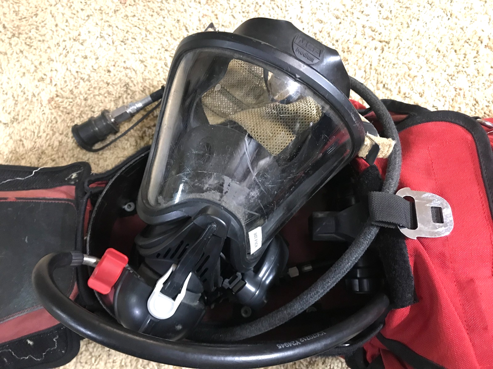 MSA G1 RIT System SCBA Air Cylinder 2216 PSI Tank, Mask & Carrying Bag ...