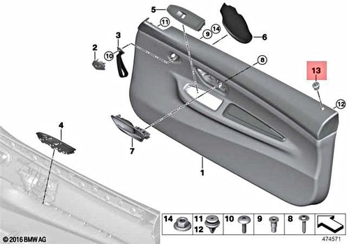 Genuine BMW F30 F30N F31 F31N Door Locking Knob Trim Front OEM ...