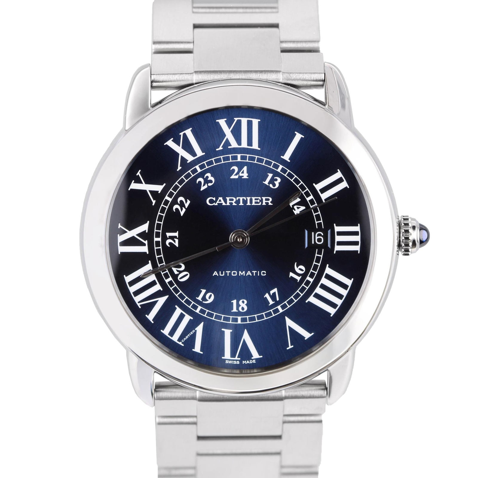 Cartier Ronde Solo XL Stainless Steel Blue WSRN0023 Automatic 42mm 3802 ...