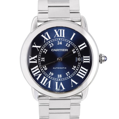 Cartier Ronde Solo XL Stainless Steel Blue WSRN0023 Automatic 42mm 3802 ...