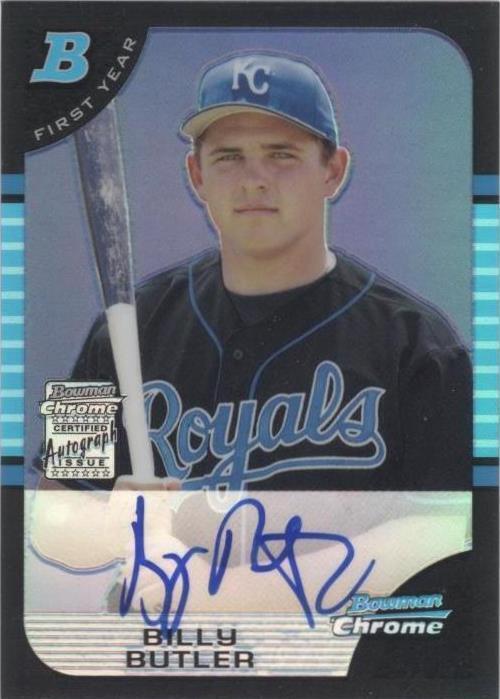 2005 Bowman Chrome - First Year Autograph Billy Butler #353 Refractor ...