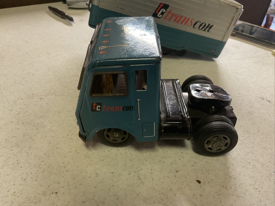 Vintage truck Tc Trans Con Friction Toy japan semi truck w trailer | eBay