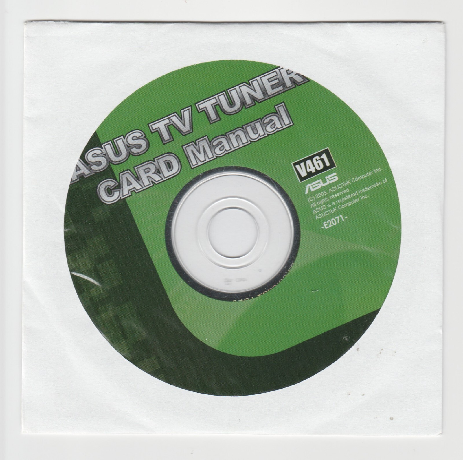Asus TV Tuner Card Manual V621 CD-Rom Software | eBay