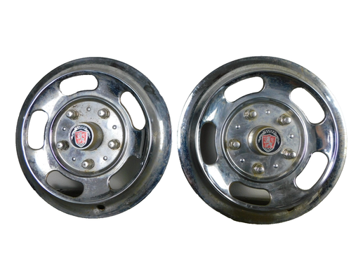 Pair VINTAGE 15" RAT ROD WIRE LYON HUBCAPS WHEEL COVERS CENTER CAPS ...