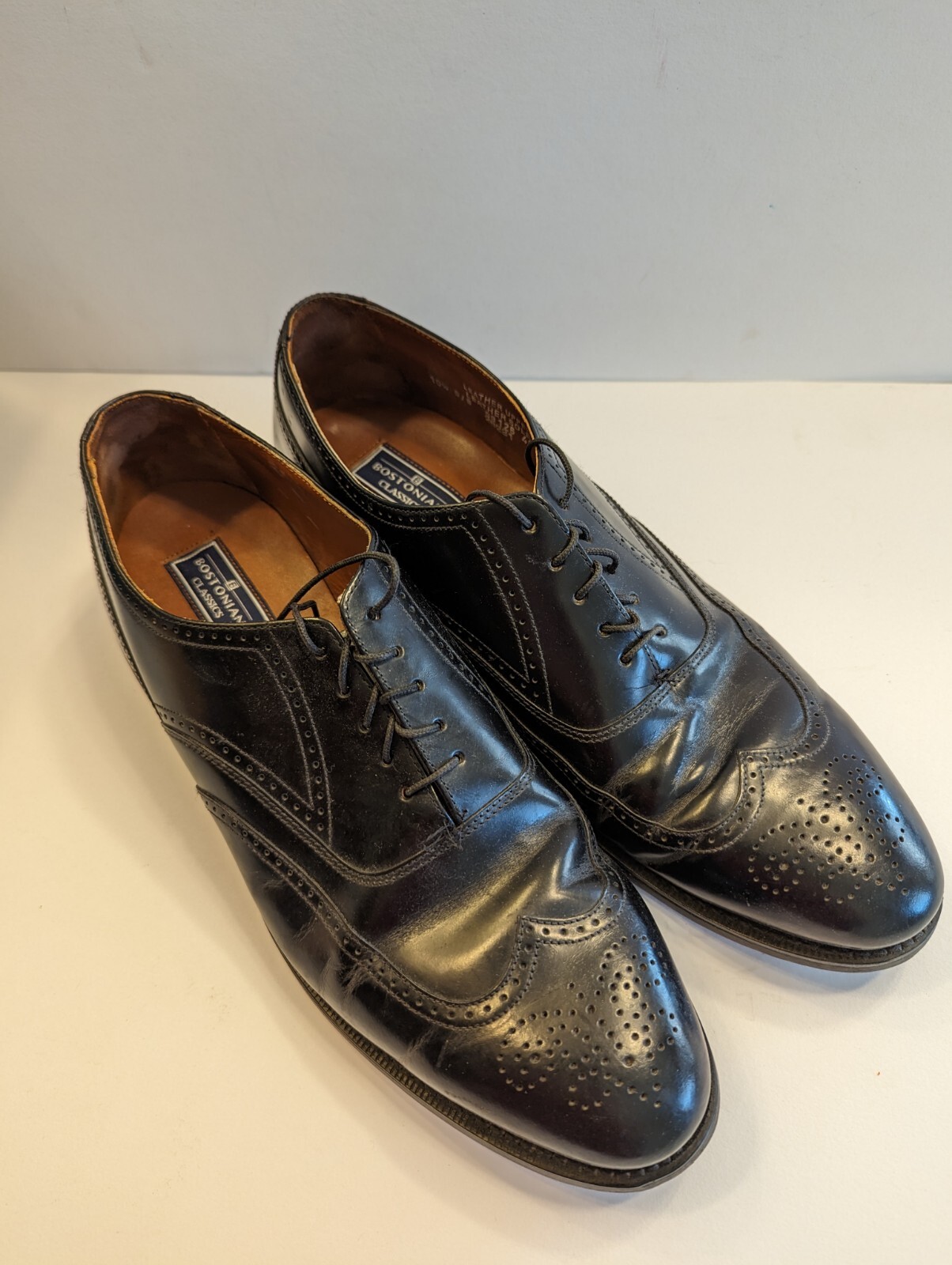 Bostonian Classic Men's 10.5D/B Black Wing Tip Dress … - Gem