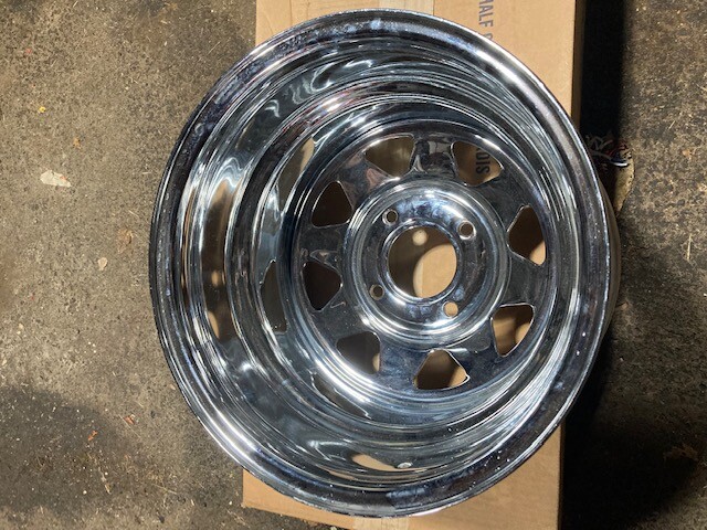 U.S. WHEEL 8 Spoke 75 Rim 15X10 4X130 Offset -83 Chrome (Quantity of 1 ...