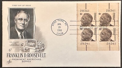 1966 US #1284 FDC plate no. 28341 (all 4 corners); FDR, plate no *d | eBay