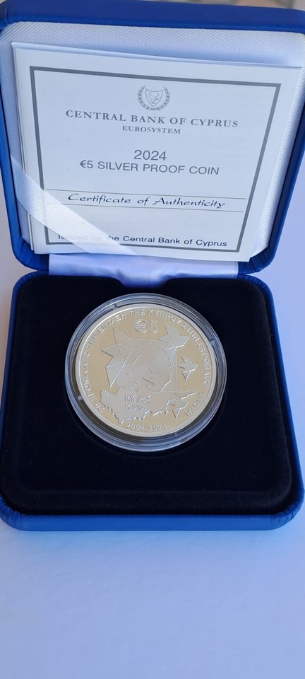 Cyprus 2024 - 5 Euro PP coin 20 Anniversary of accession Cyprus to E. U ...