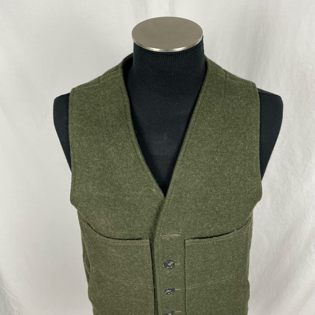 Filson Mackinaw Green 100% Virgin Wool Hunting Vest -… - Gem