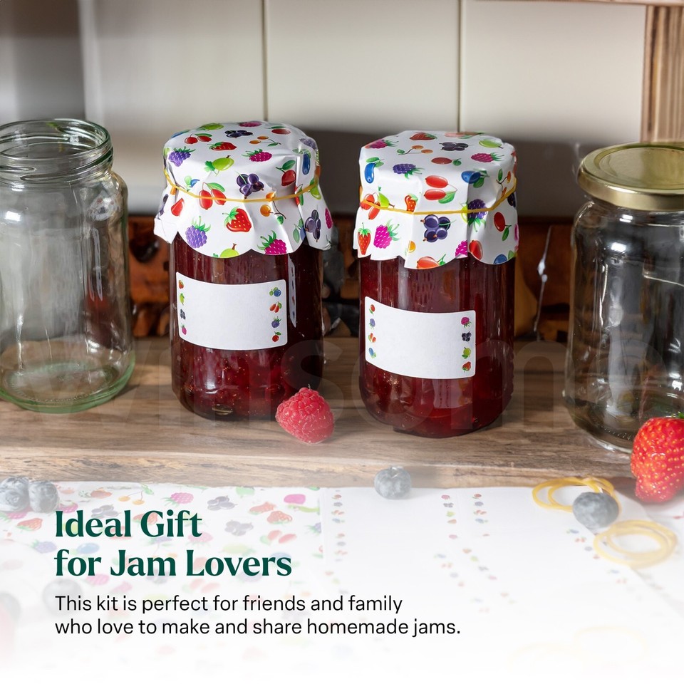 Jam Pot Covers 1lb 2lbJar Preserves Pickle Label Wax Seal Disc Chutney ...