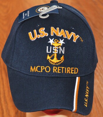 Blue US Navy MCPO Master Chief Petty Officer Retired Hat Ball Cap ...