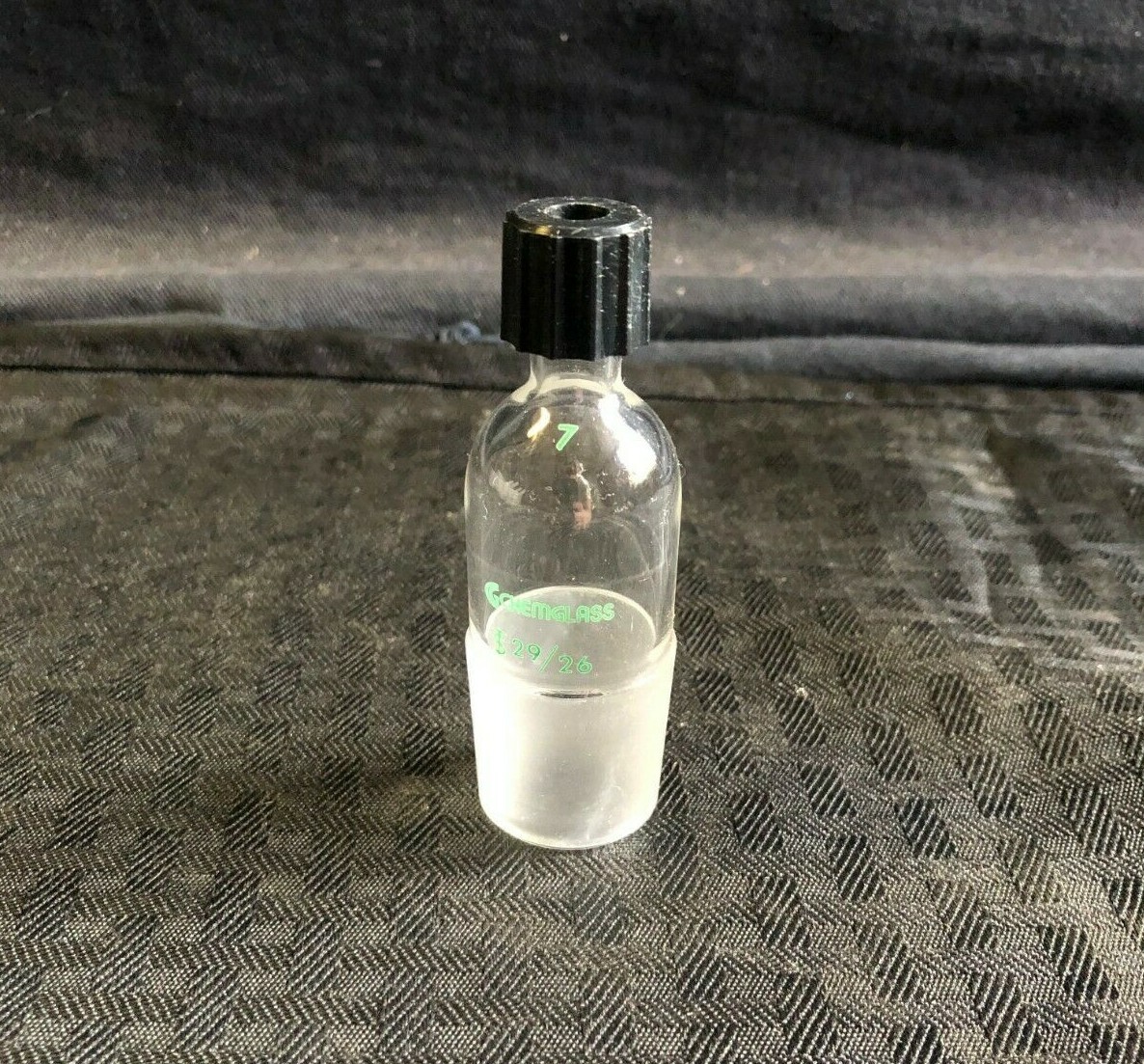 Chemglass 29/26 Joint Glass Thermometer Adapter #7 Chem-Thread Inlet CG ...