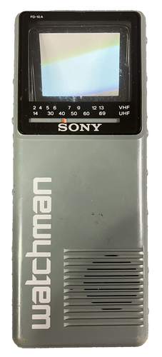 Vintage Sony Watchman Black and White TV Model FD-10A 1986 CRT Portable ...