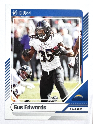 GUS EDWARDS Los Angeles Chargers/ Baltimore Ravens 2024 Panini Donruss ...