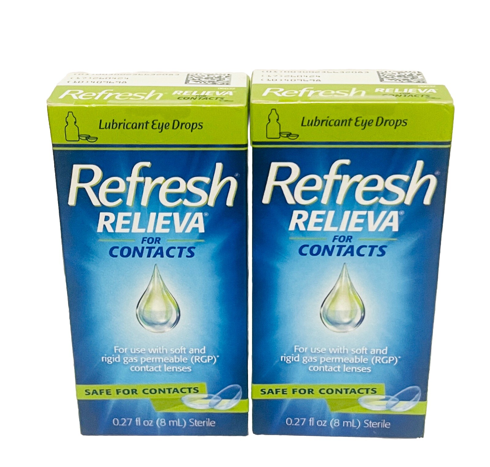2 Pack, Refresh Relieva Eye Drops for Contacts 0.27 fl oz EXP 04/2026 ...