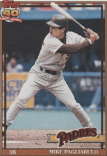 1991 Topps - Mike Pagliarulo #547 A* Before Copyright; Bold 40th ...