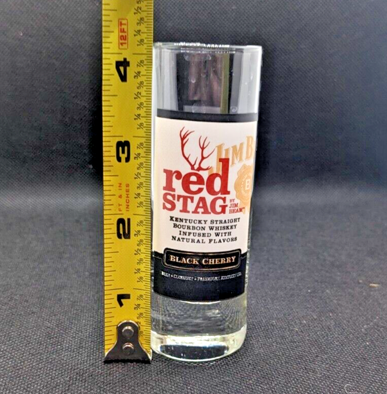 Jim Beam Red Stag Black Cherry Shot Glass Kentucky Straight Bourbon ...