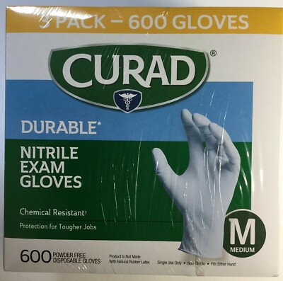 CURAD Durable NITRILE Exam Gloves MEDIUM 600 Count - NIB | eBay