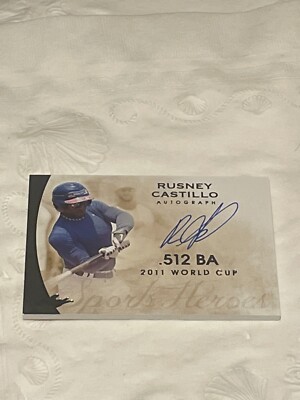 RUSNEY CASTILLO 2014 Leaf Metal Draft World Cup AUTO Rookie Red Sox RC ...