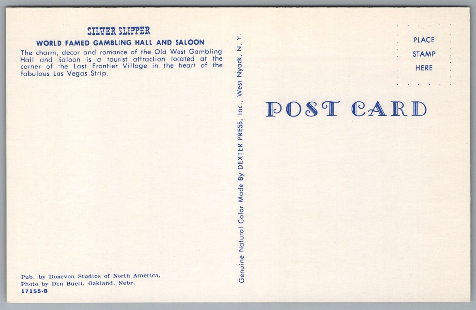 Las Vegas NV Silver Slipper Saloon Interior Gambling Craps Table c1959 ...