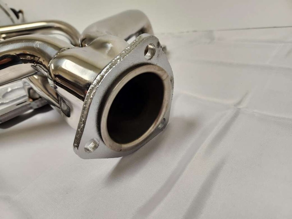 Small Block Chevy Stainless Steel Tight Fit Exhaust Headers Angle Plug ...