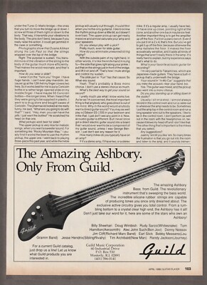 1988 GUILD ASHBORY Magazine AD~Bass Guitar~MX-Z ELITE~Tilben, Madison ...