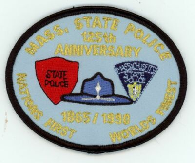 MASSACHUSETTS MA STATE POLICE 125TH ANNIVERSAY NICE SHOULDER PATCH ...