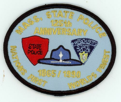 MASSACHUSETTS MA STATE POLICE 125TH ANNIVERSAY NICE SHOULDER PATCH ...