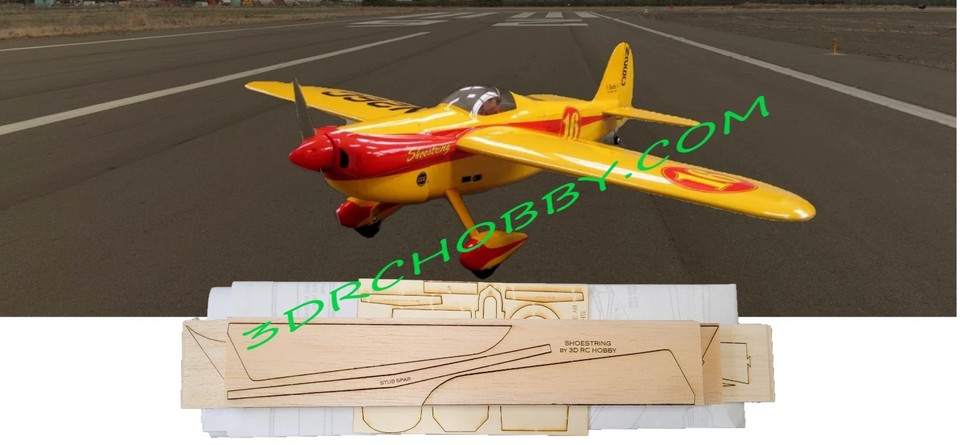Shoestring Racer 55" WS RC Airplane Kit Balsa Ply Short Kit & Printed ...
