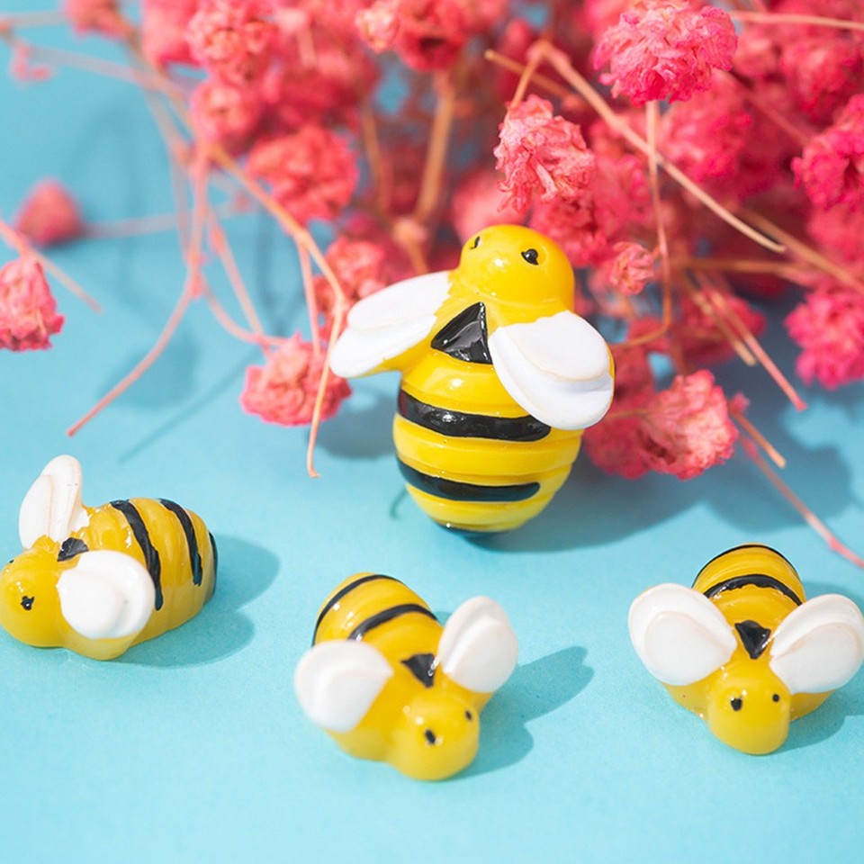 40pcs Tiny Resin Bees Decorations Bumblebees Embellishment DIY Garland ...
