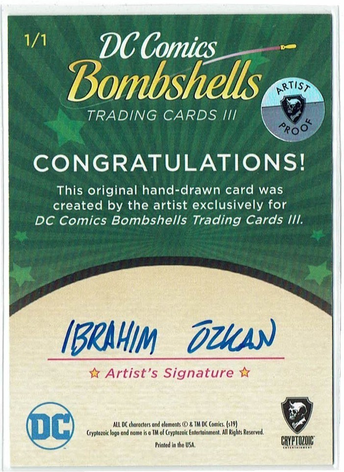DC Bombshells Series 3 Sketch Card Artist Ibrahim Ozkan Artist Proof (d) | eBay
