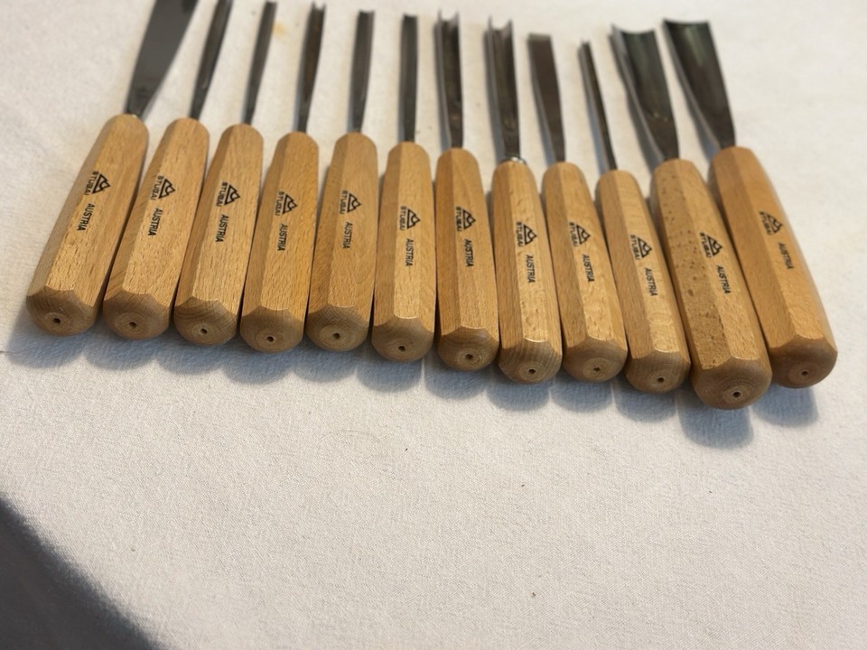 VINTAGE SET 12 STUBAI - AUSTRIA -SHARP-CARVING GOUGES + Tool Roll | eBay