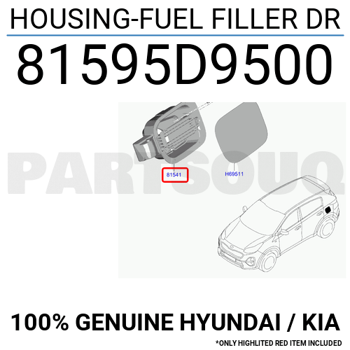 81595D9500 Genuine Hyundai / KIA HOUSING-FUEL FILLER DR | eBay