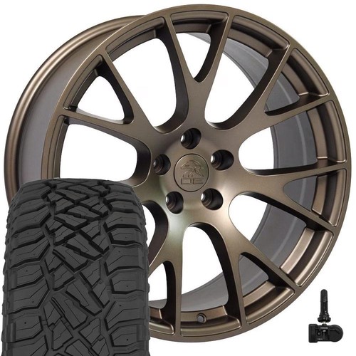 DG69 22x10 Bronze OE Rims & 285/45R22 R/T Tires, TPMS Set 5X139.7 25ET ...