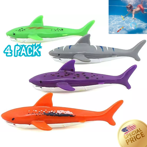 Diving Pool Toy Underwater Swimming Throwing Diving Torpedo Shark,4 ...